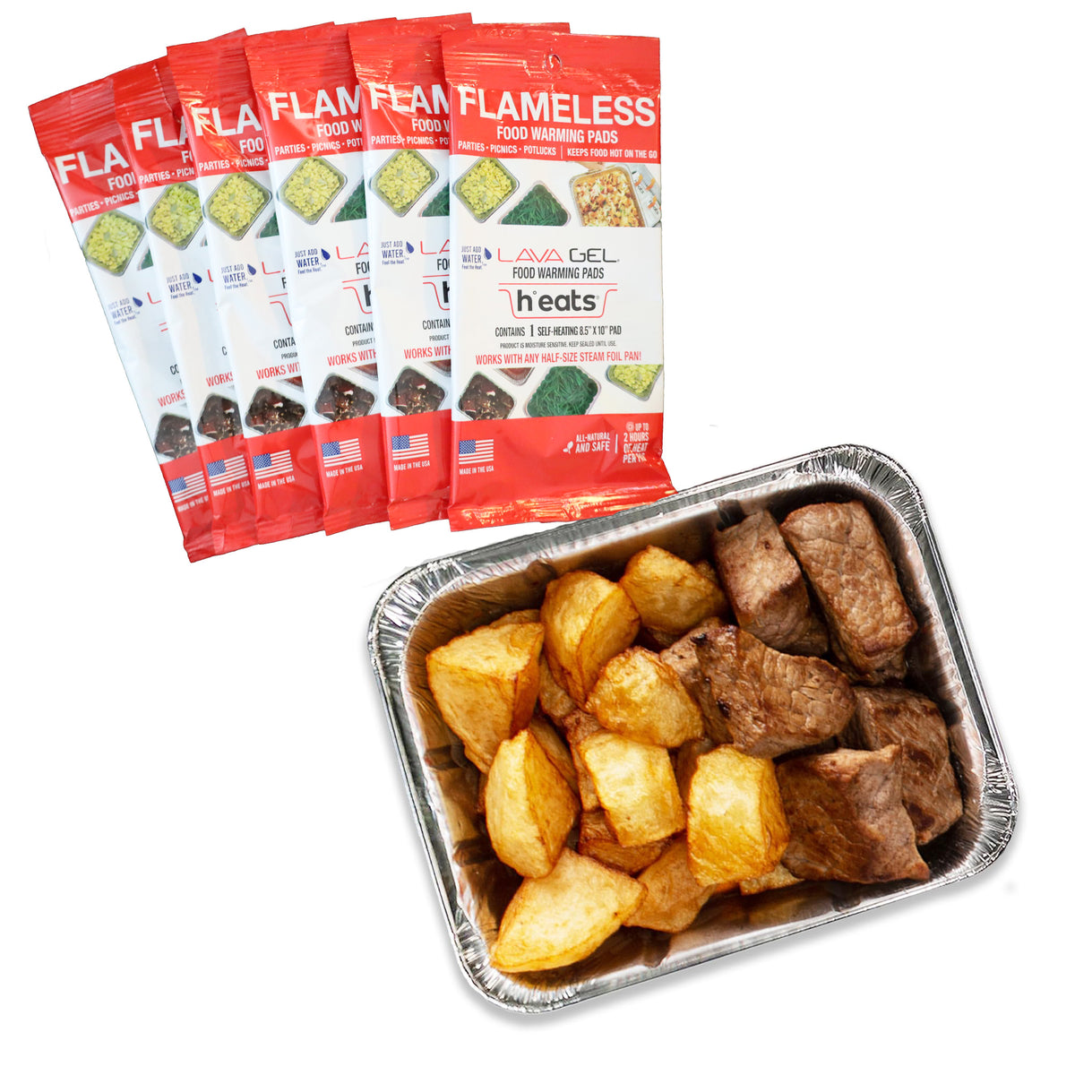 Half-pan self-heating food warming pads - 6 pack – H°eats